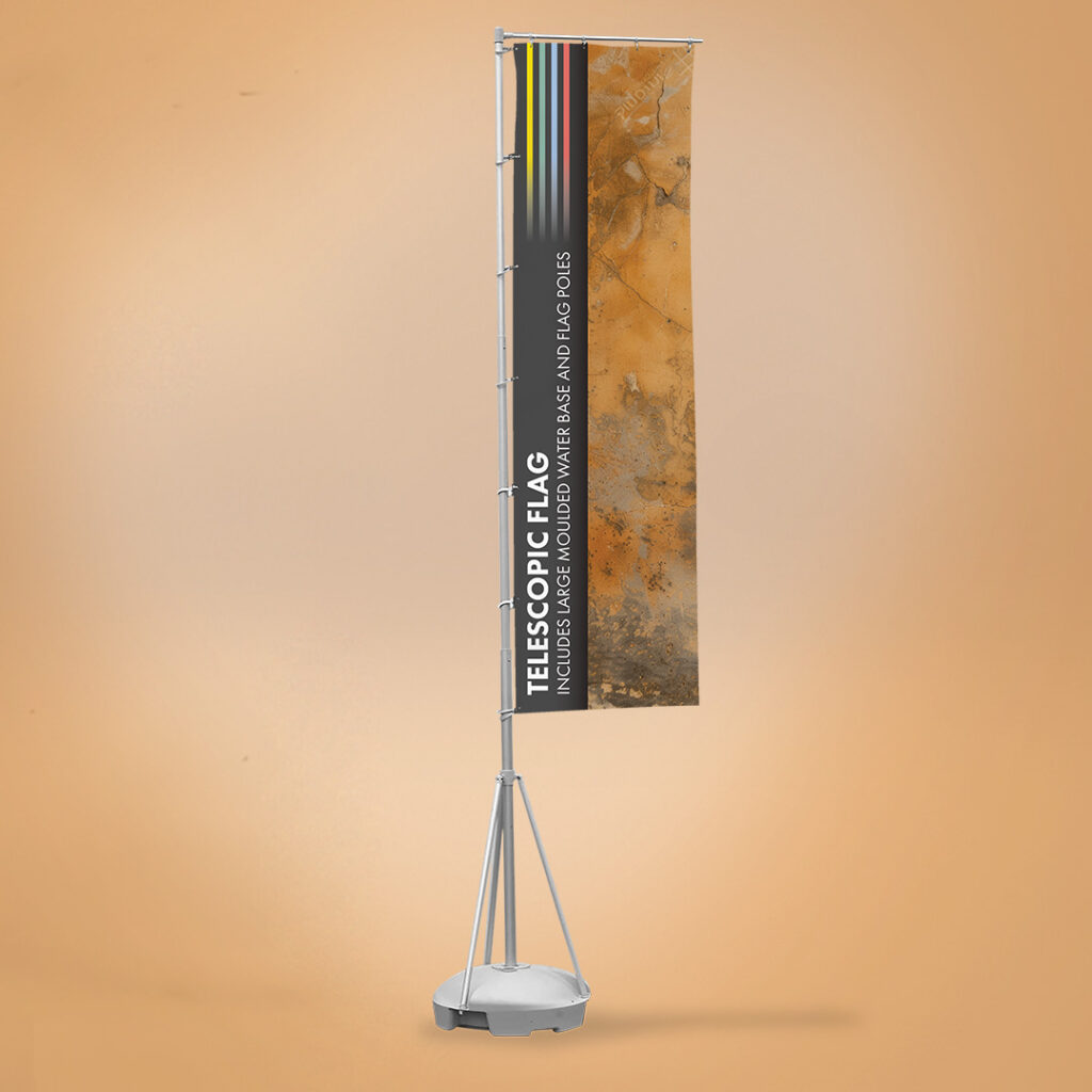 Telescopic Rectangular Flag – Adjustable Height, Bold Display